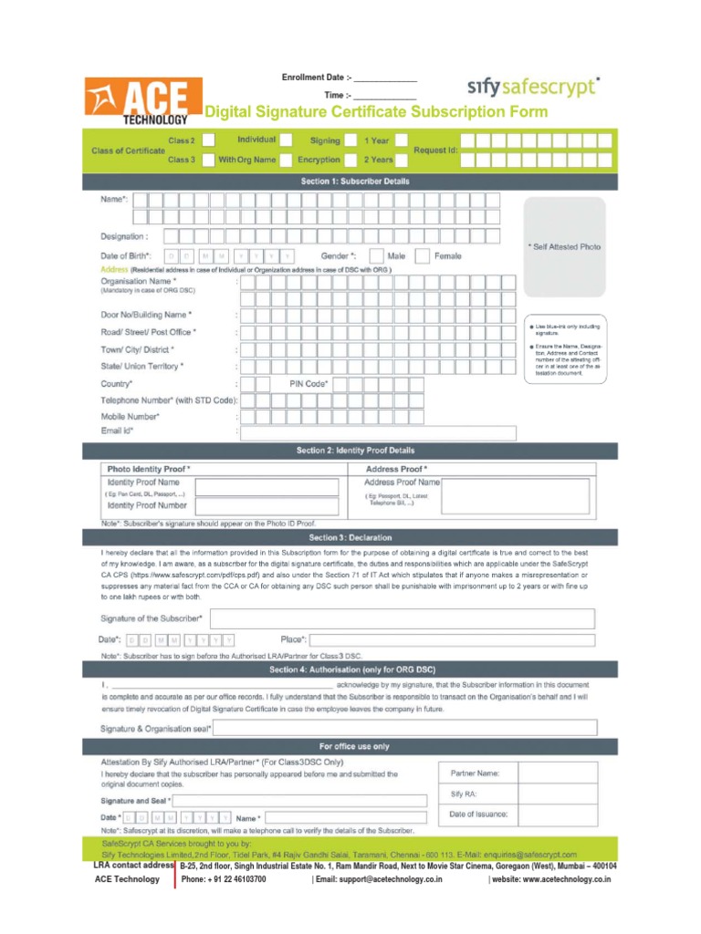 Sify Application Form | PDF