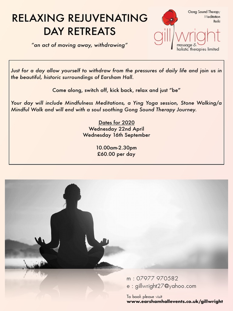 Relaxing Rejuvenating Day Retreats: "An Act of Moving Away, Withdrawing ...