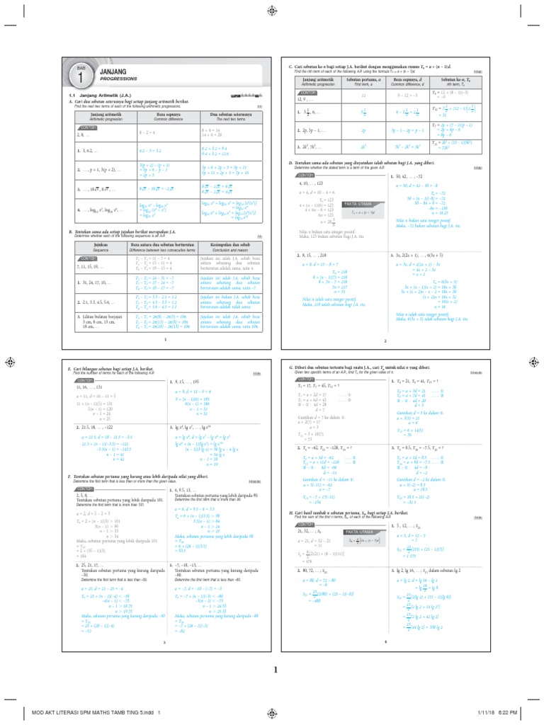 Jawapan Lengkap Matematik Tambahan Tingkatan 5 | PDF