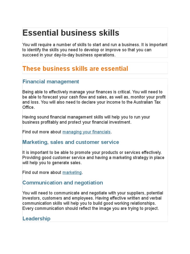 Essential Business Skills | PDF | Employment | Business