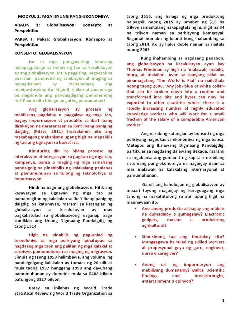 Globalization Lecture 2nd Grading Pdf