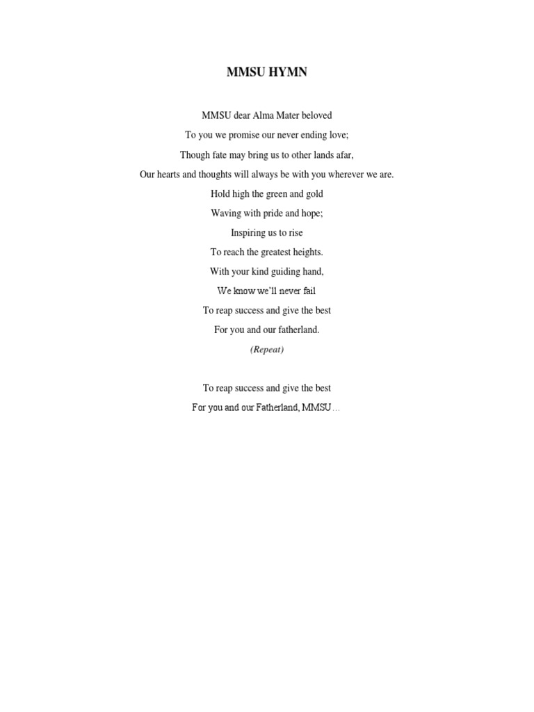 Mmsu Hymn | PDF
