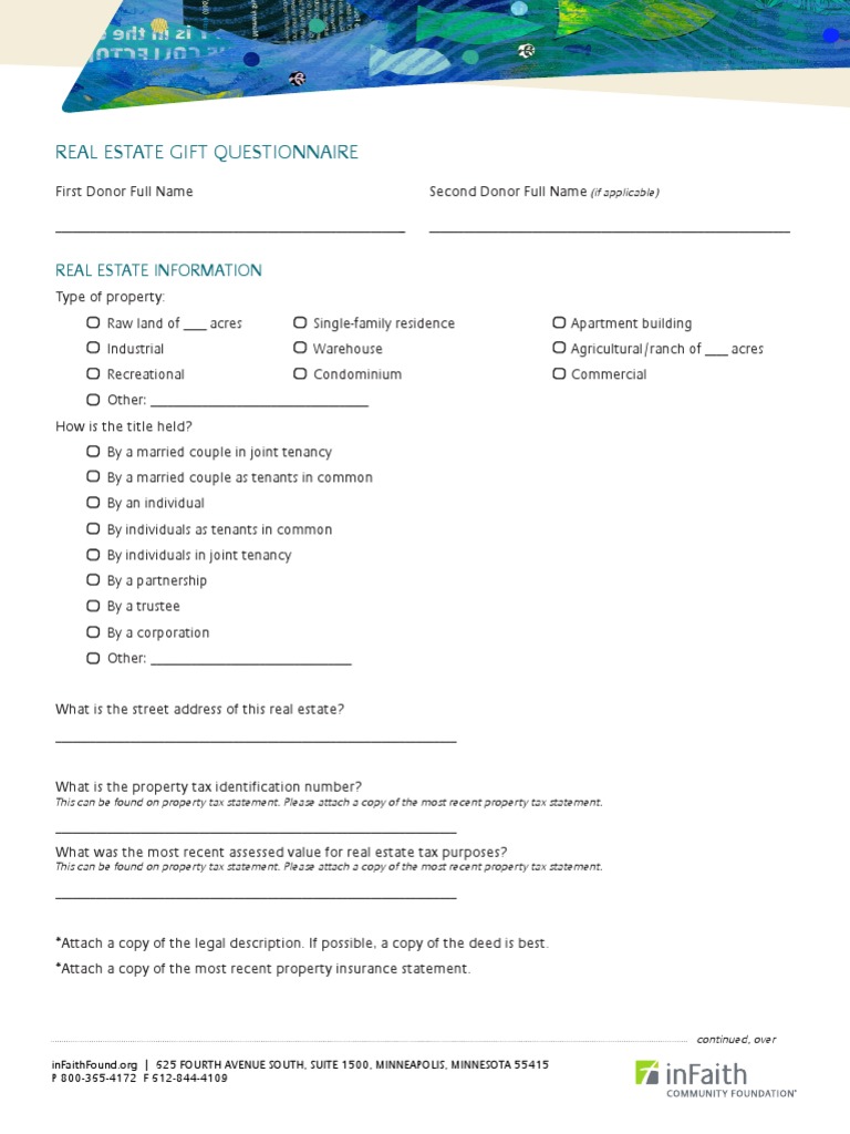 Real Estate Questionnaire | PDF | Real Property | Concurrent Estate