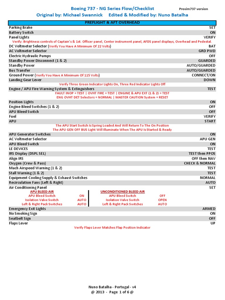 b737 - Checklist - V4 | PDF | Flap (Aeronautics) | Aviation