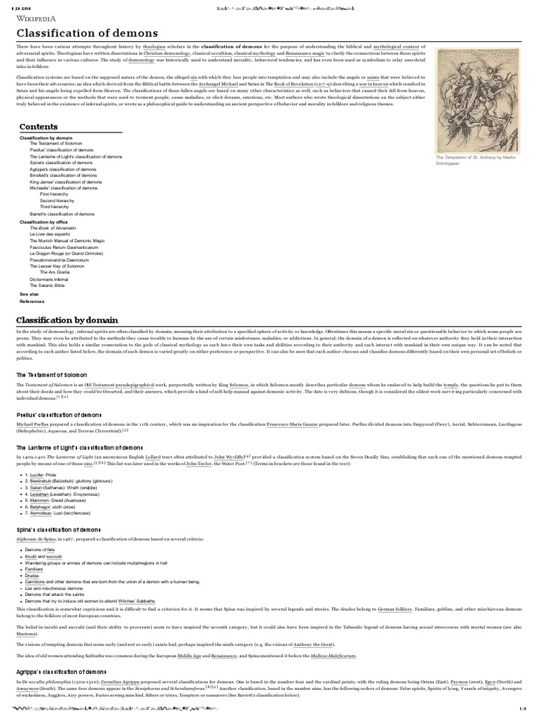 Classification of Demons - Wikipedia | Demonology | Demons