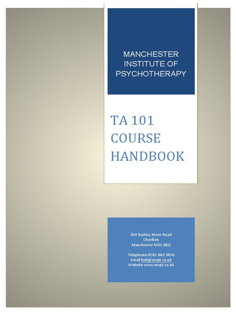 TA Handbook 2017 | PDF | Behavioural Sciences | Clinical Psychology