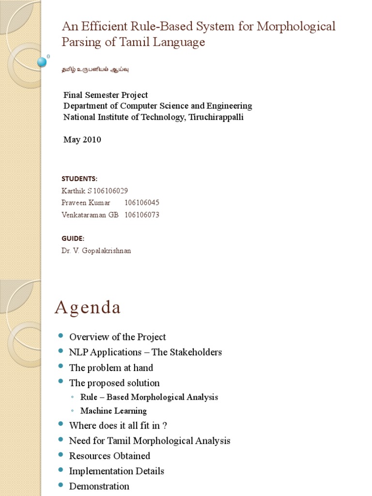 Tamil Morphological Analysis | PDF | Morphology (Linguistics ...