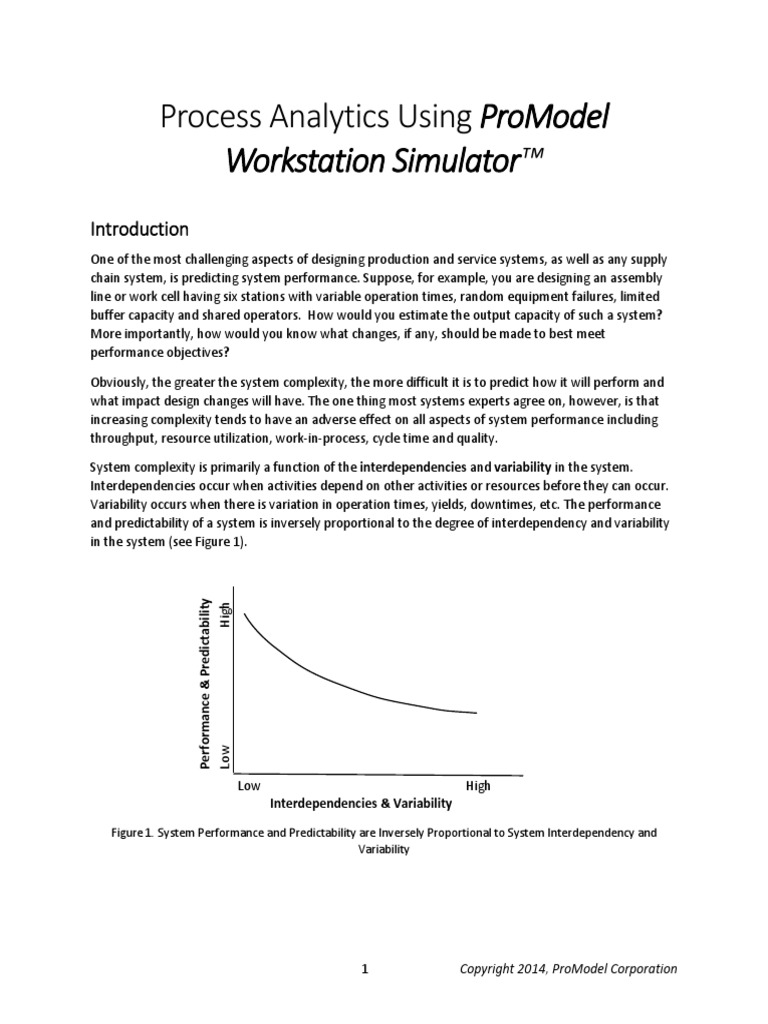 Process Analytics Using Promodel: Workstation Simulator™ | PDF | Simulation | Computer Simulation