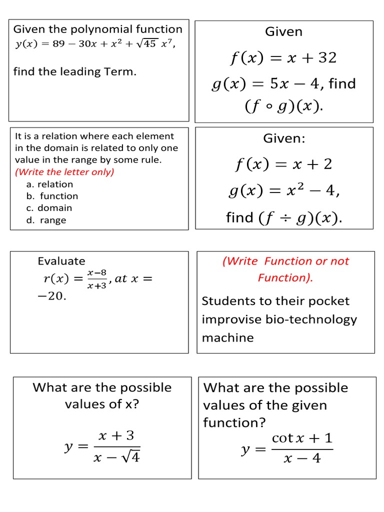 Moving Quiz | PDF | Function (Mathematics) | Applied Mathematics