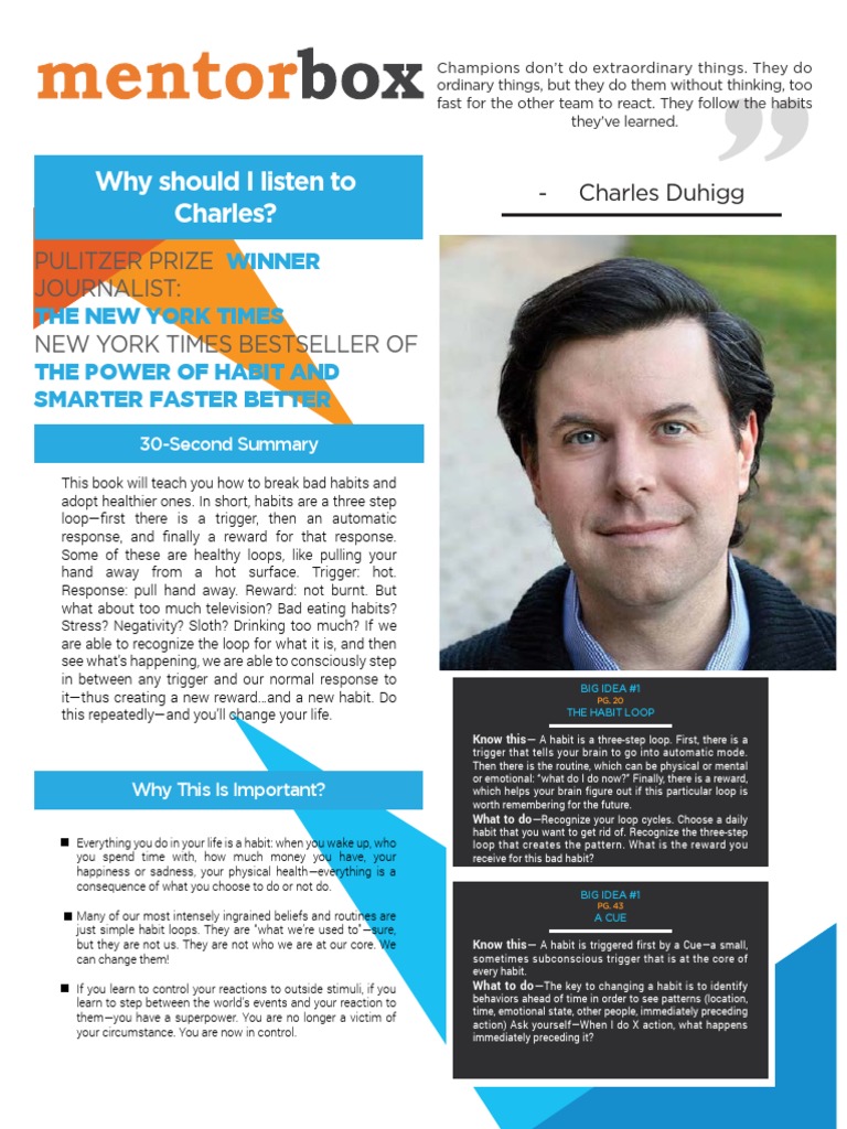 The Power of Habit - Cheatsheet | PDF | Habits | Self Control