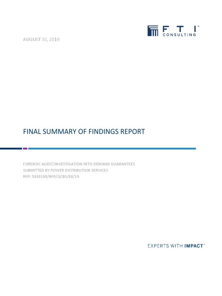 FTI Response - 5830100 Forensic Audit RFP - Sent To Client | PDF ...