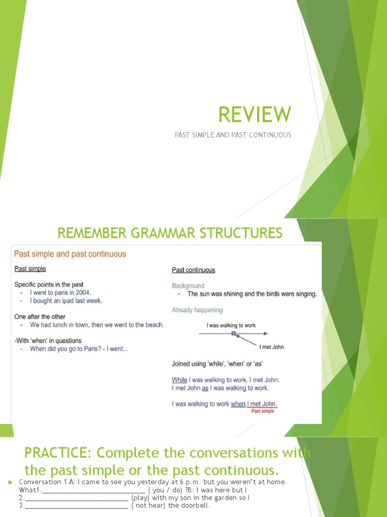 Review: Past Simple and Past Continuous | PDF | Language Arts & Discipline