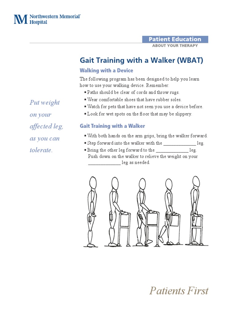 Gait Train Walk Wbat 07,2 | PDF | Chair | Walking