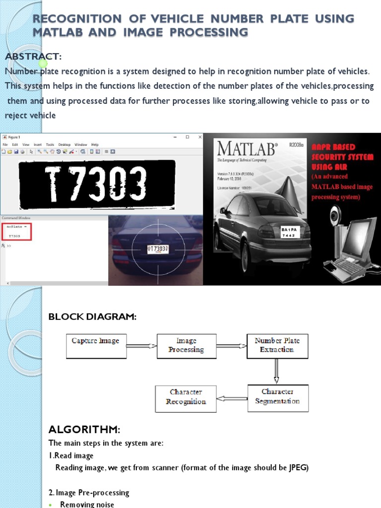 Recognition of Vehicle Number Plate Using Matlab and Image Processing | PDF