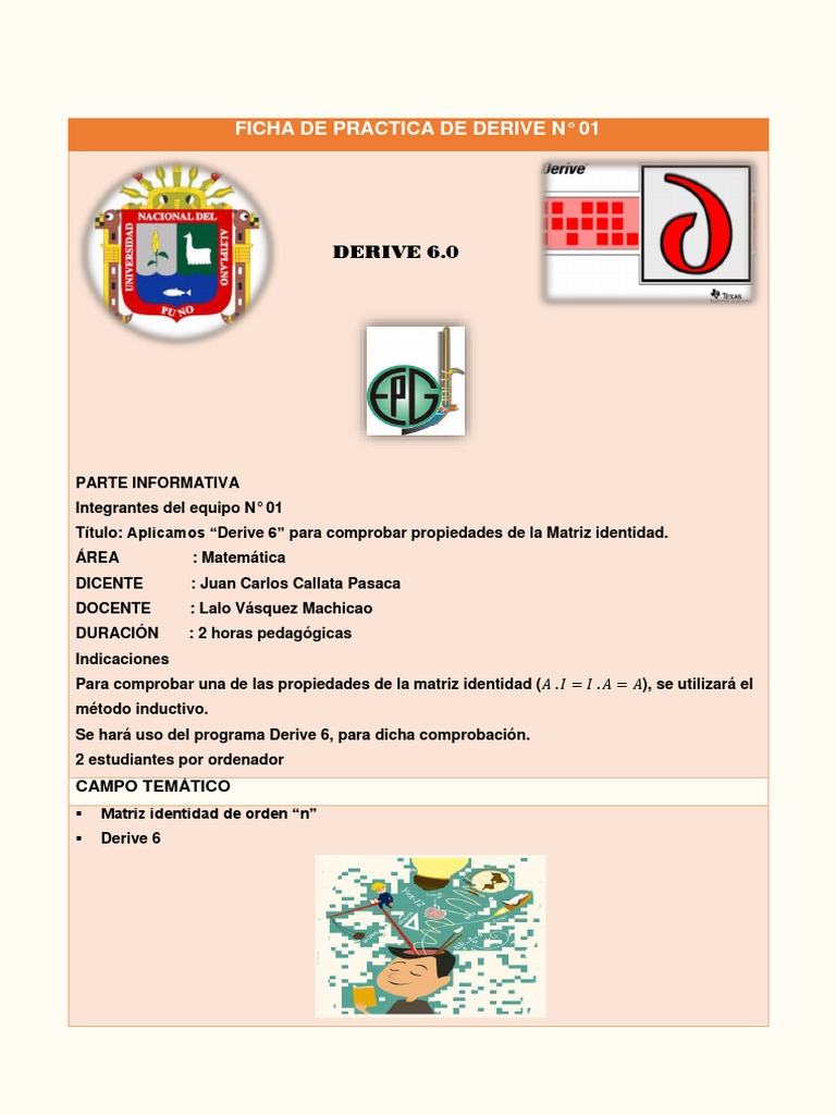 Derive - Matriz Identidad | PDF | Matriz (Matemáticas) | Determinante