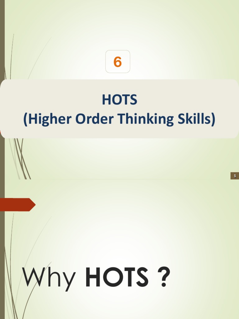 High Order Thingking Skills-HOTS | PDF | Experiment | Learning