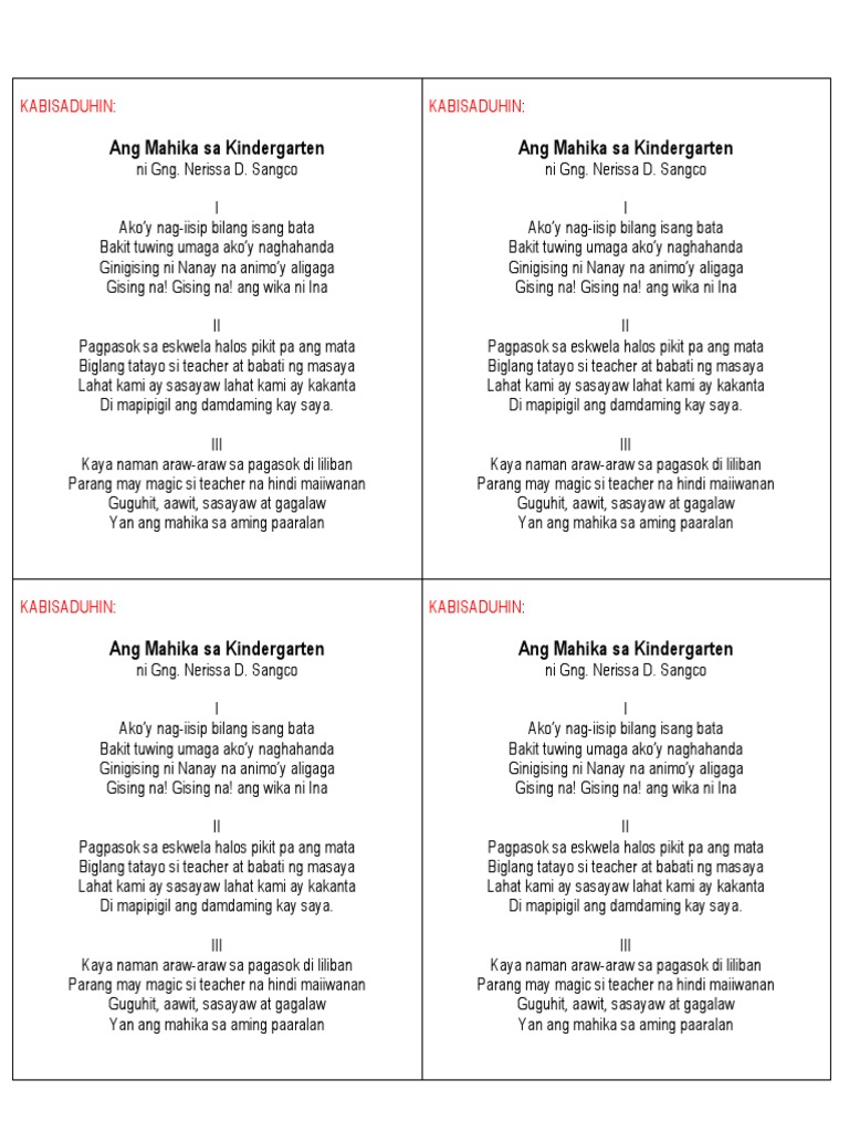 Ang Mahika Sa Kindergarten | PDF