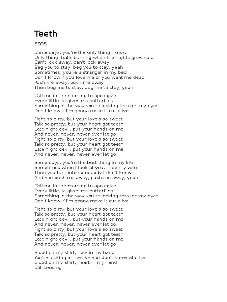 Teeth - 5SOS | PDF