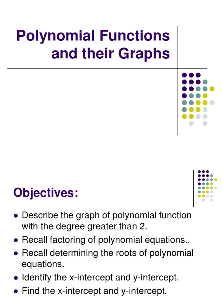 Find x and y intercepts of polynomial functions | PDF | Polynomial ...