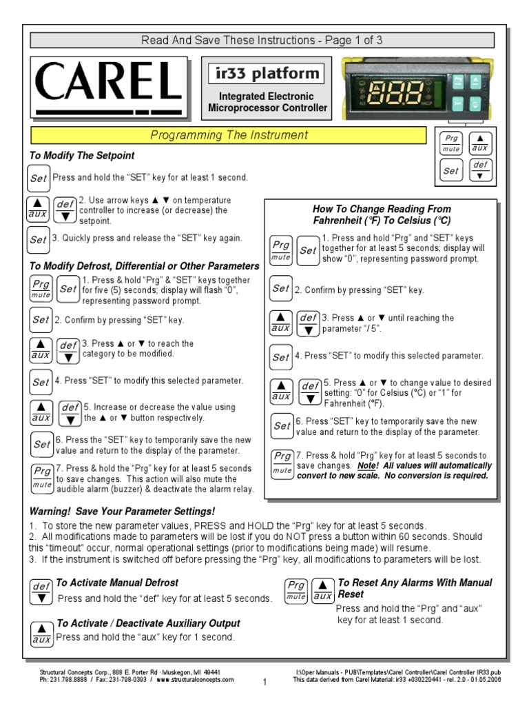 Carel Controller Ir33 | PDF | Fahrenheit | Computing