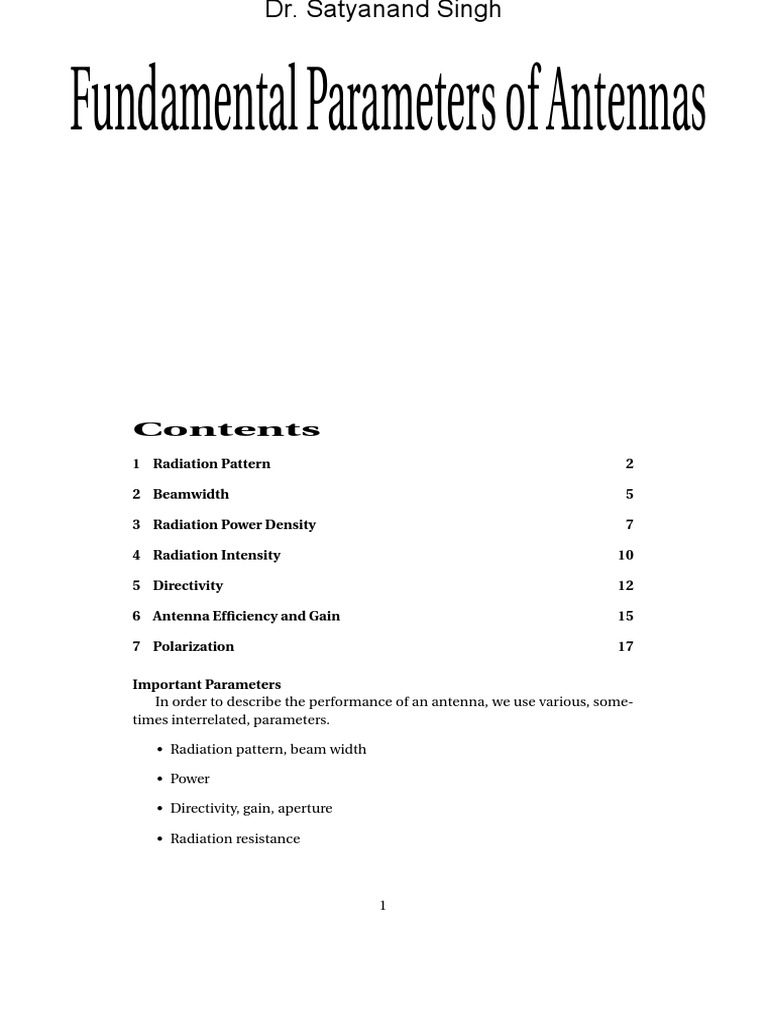 Fundamental Parameters of Antennas | PDF | Polarization (Waves ...