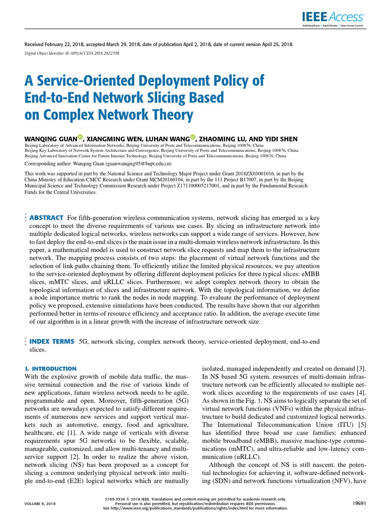 A Service-Oriented Deployment Policy of End-to-End Network Slicing Based On Complex Network ...