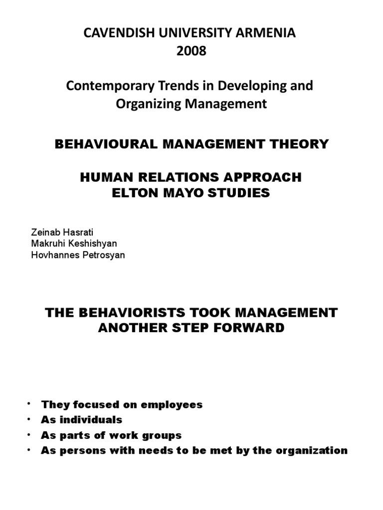The Impact of the Hawthorne Studies on Management Theory: Exploring ...