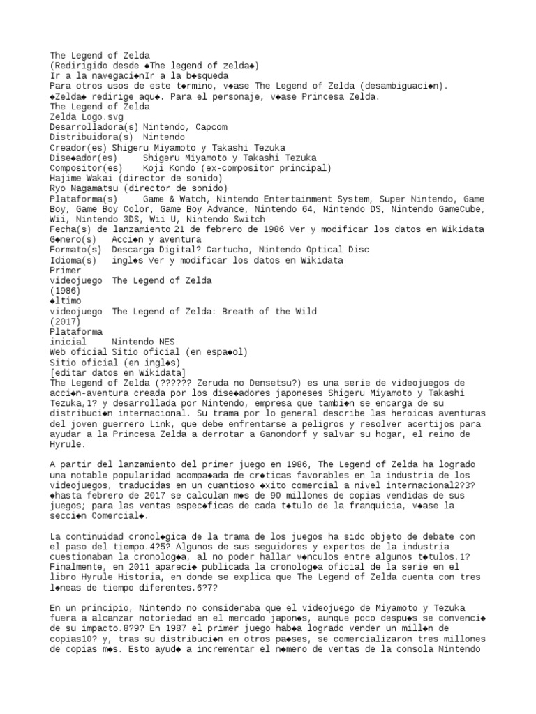 The Legend of Zelda Videojuego | PDF | La leyenda de Zelda | Nintendo