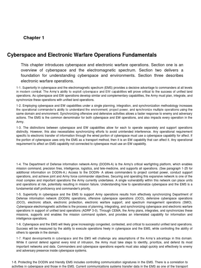 Cyberspace and EW Fundamentals | PDF | Electronic Warfare | Computer ...