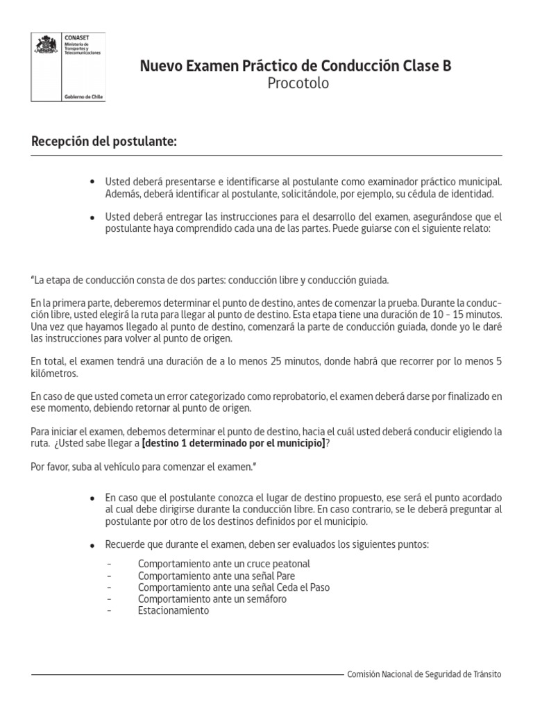 Examen Practico CLase B | PDF | Prueba (evaluación)