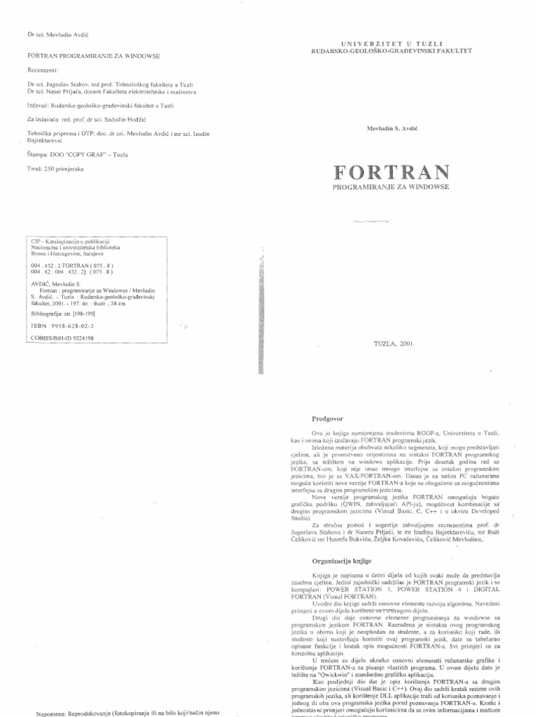 FORTRAN - Programiranje Za Windowse | PDF