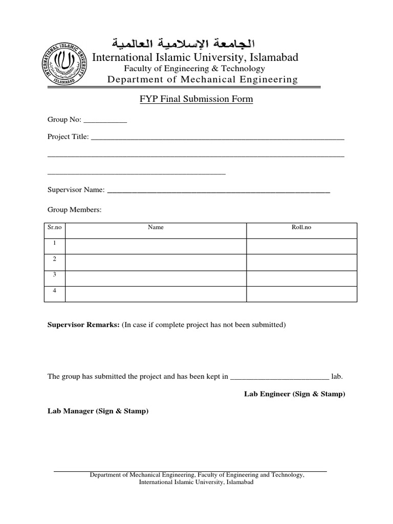 Project Submission Form | PDF