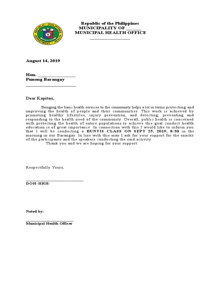 Letter For Buntis Class Scrib | PDF