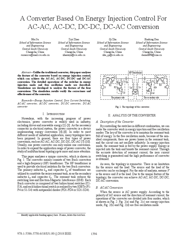 A Converter Based On Energy Injection Control For AC-AC, AC-DC, DC-DC ...