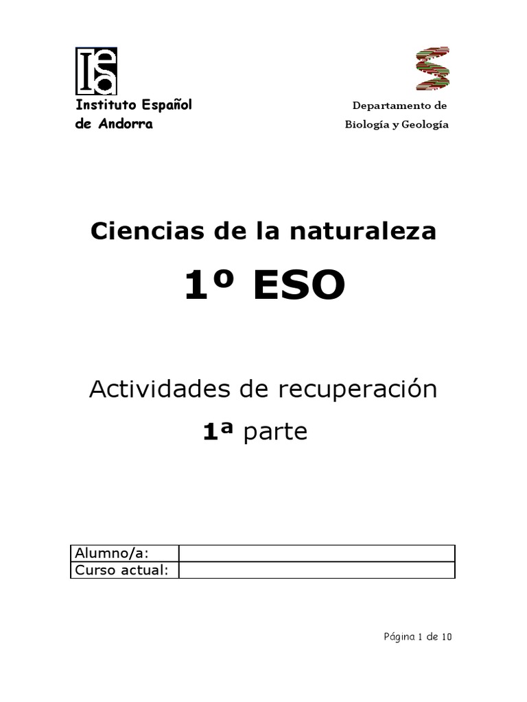 Cuadernillo 1-ESO 1 PDF | PDF | Roca (geología) | Minerales