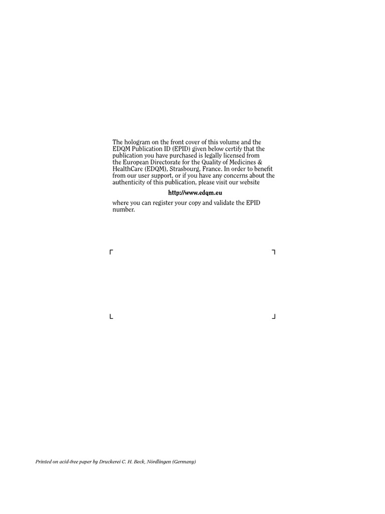 European Pharmacopoeia 6 0 Vol 1 Evropeyskaya Farmakopeya 6 PDF | PDF ...