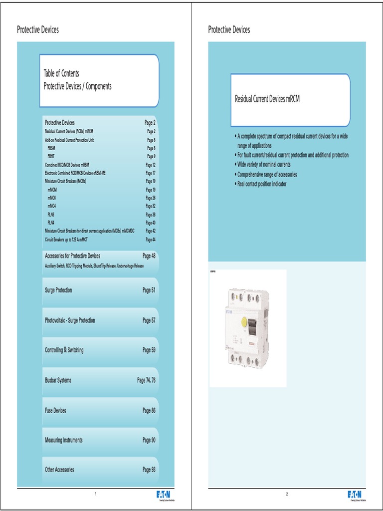 Protective Devices / Components Residual Current Devices MRCM | PDF
