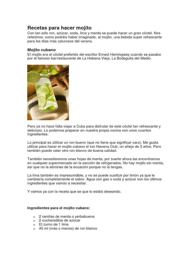 Mojitos | PDF | Ron | Sandía