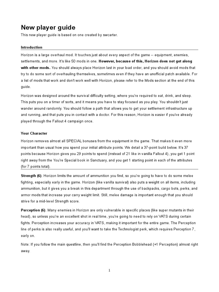 A Comprehensive Guide for New Players of the Horizon Mod for Fallout 4 ...