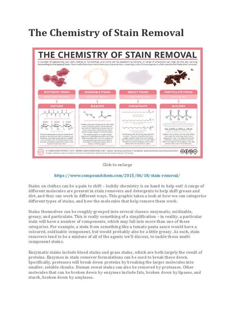The Chemistry of Stain Removal | PDF | Surfactant | Ion