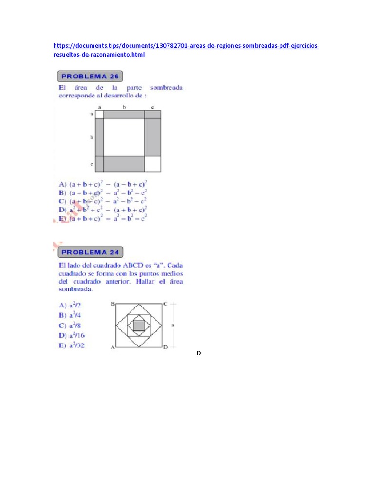 Ejercicios Area de Figuras Combinadas | PDF