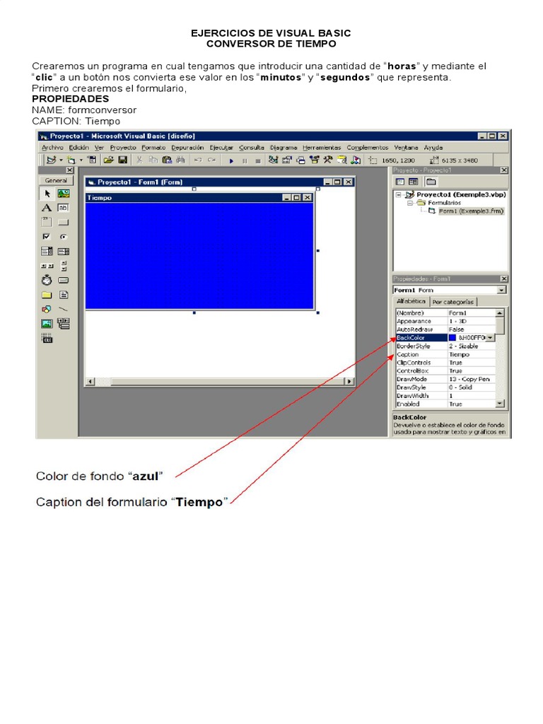 EJERCICIOS DE VISUAL BASIC Tiempo PDF | PDF | Programa de computadora | Programación