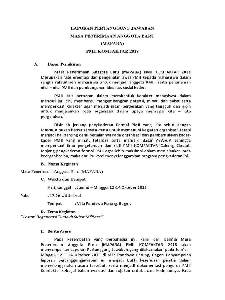 LPJ Mapaba 2018 | PDF