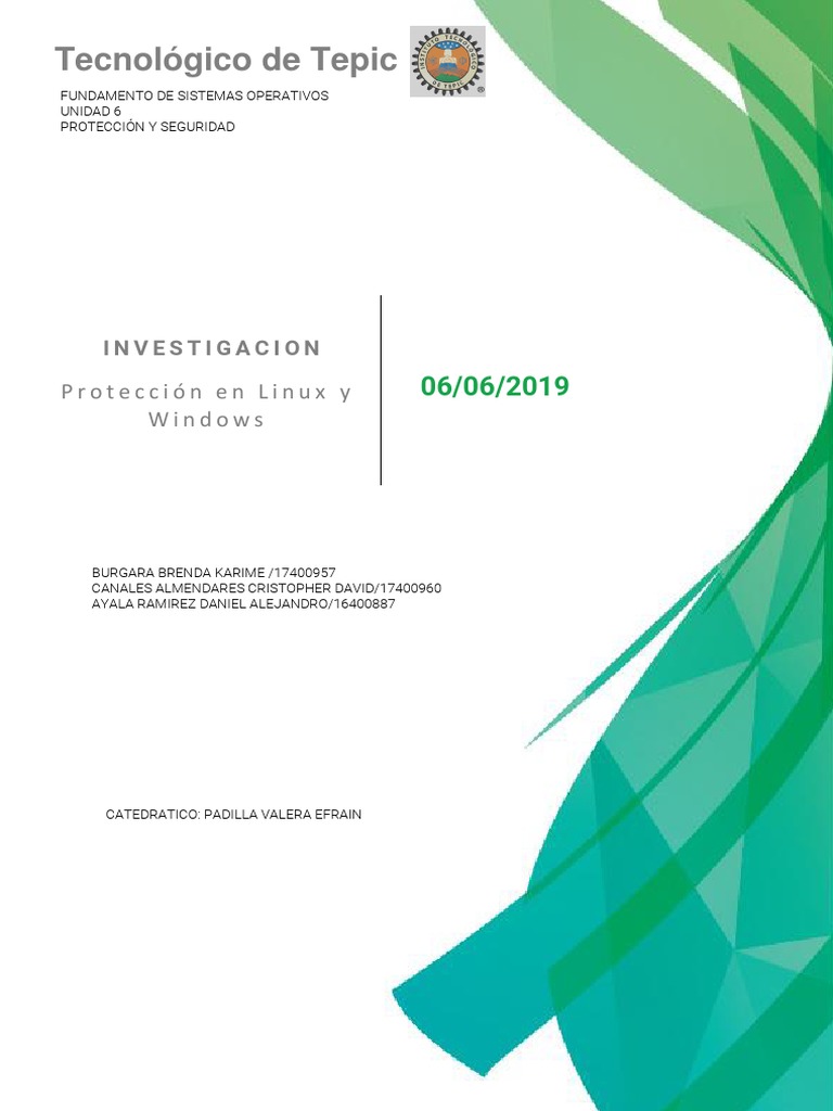 Investigación Documental Sobre Protección en Linux y Windows 7 | PDF ...