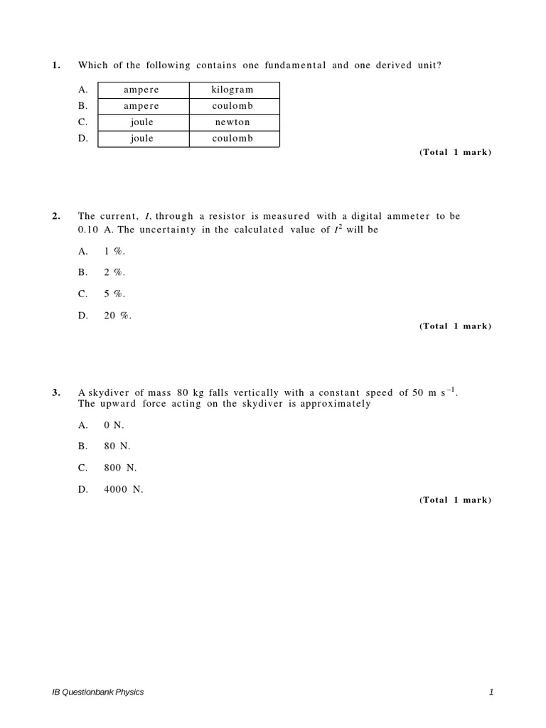 IB Physics QB | PDF | Physical Phenomena | Mechanics