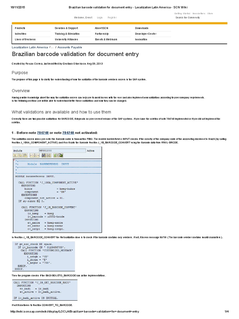 Brazilian Barcode Validation For Document Entry | PDF | Barcode ...