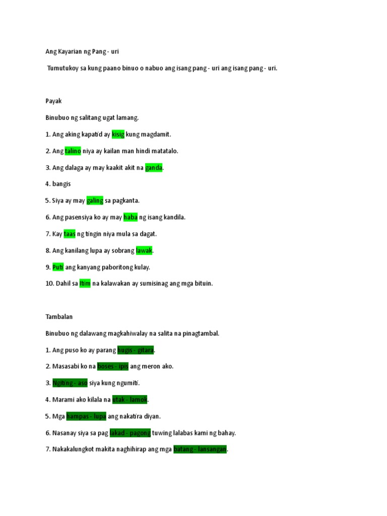 Kayarian NG Pang - Uri | PDF
