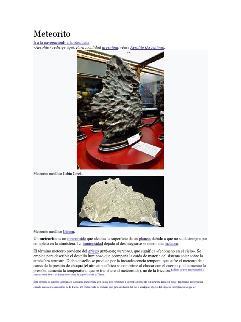 Meteorito | PDF | Meteorito | Ciencia planetaria