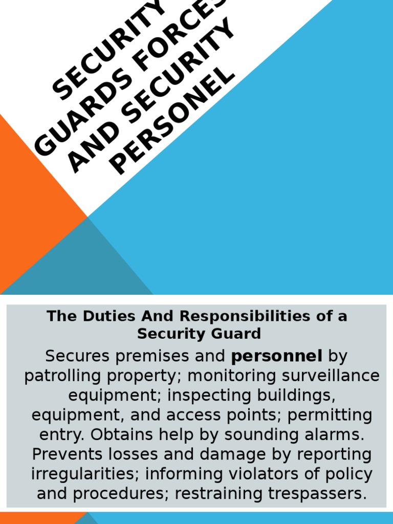 Security Guards Forces and Security Personel | PDF | Security Guard ...