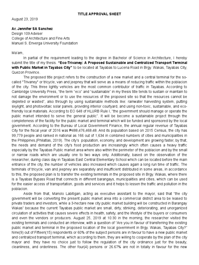 Title Approval Final | PDF | Economies | Business